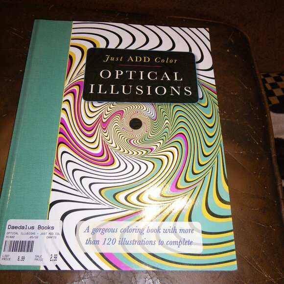 Barrons | Office | Just Add Color Optical Illusions Adult Coloring Book ...